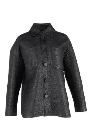 Fendi Monogram Leather Jacket - Black