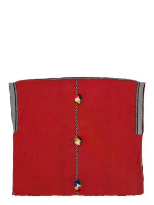 FORTELA Pompom-embellished Poncho - Red