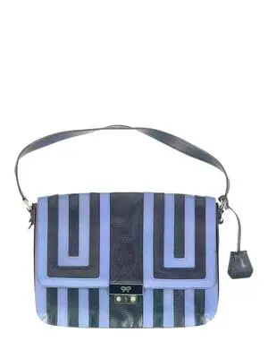 ANYA HINDMARCH Patterned Flap Shoulder Bag - Blue