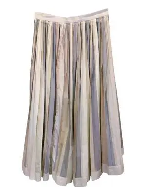 Prada Asymmetric-hem Striped Skirt - Neutrals