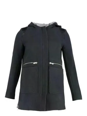 Maje Zip-up Hooded Jacket - Blue