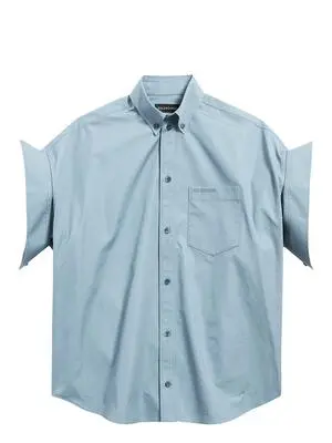 Balenciaga Cotton Tucked Sleeve Shirt - Grey