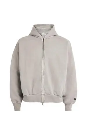 Fear Of God Cotton Script Logo Hoodie - Grey