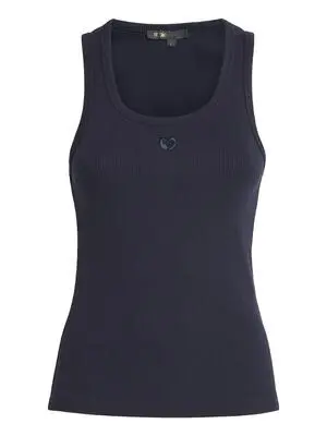 Maje Stretch-cotton Logo Tank Top - Blue