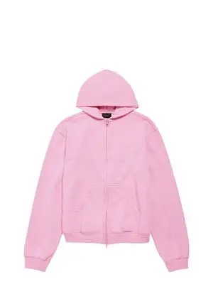 Balenciaga Cotton Jersey Bow Print Hoodie - Pink