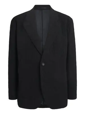 Issey Miyake Shrink Jacquard Single-breasted Blazer - Black