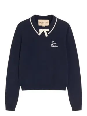Valentino Garavani Virgin Wool Chez Sweater - Blue
