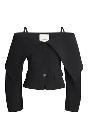 Nanushka Fold-over Amantha Blazer - Black