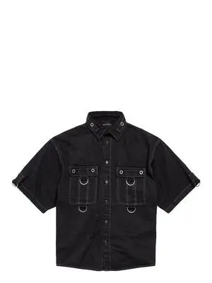 Balenciaga Distressed D-ring Shirt - Black