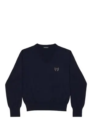 Balenciaga Wool Embroidered Sweater - Blue