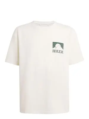 Rhude Cotton Printed Moonlight T-shirt - White