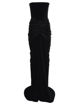 Alex Perry Strapless Ruched Gown - Black