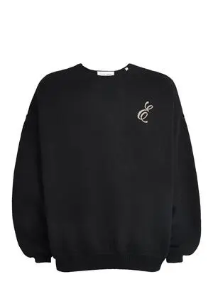 Fear Of God Waffle-knit Script Sweater - Black