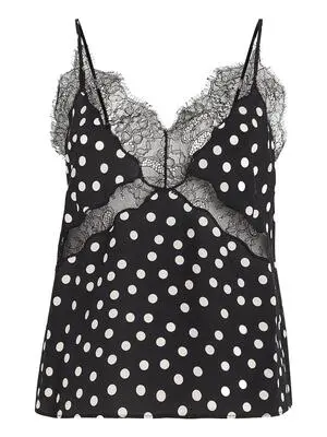 ANINE BING Polka Dot Amelia Cami Top - Black