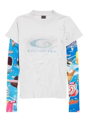 Balenciaga Double-sleeved Logo T-shirt - White