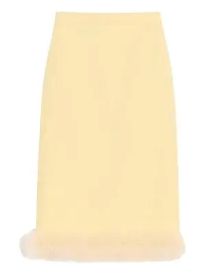 Valentino Garavani Virgin Wool-silk Trimmed Midi Skirt - Yellow