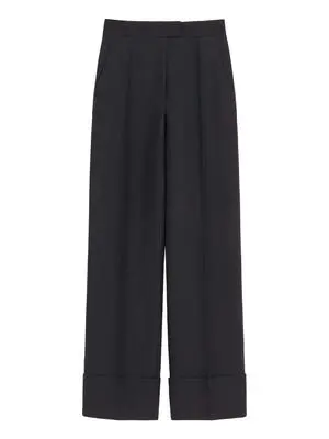 Valentino Garavani Virgin Wool-silk Trousers - Black