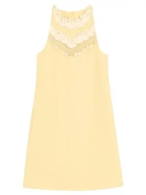 Valentino Garavani Virgin Wool-silk Embellished Mini Dress - Yellow