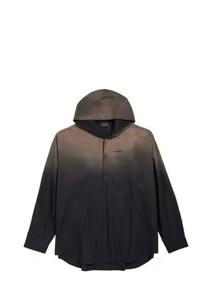 Balenciaga Hooded Ombré Shirt - Black