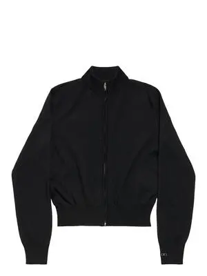 Balenciaga Wool Zip-up Cardigan - Black