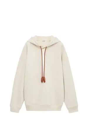 Loewe Cotton-blend Anagram Hoodie - Beige