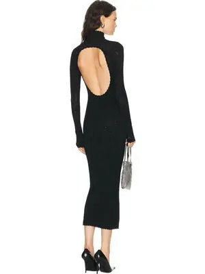 Givenchy Fitted Open Back Lace Dress - Black