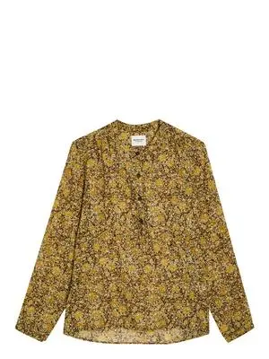 Isabel Marant Maria Floral Cotton Blouse - Khaki