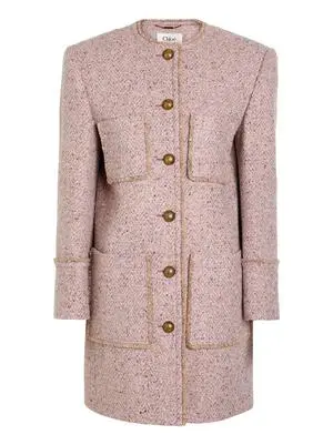 Chloé Tweed Coat - Violet