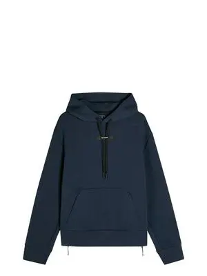 On Focus Tech Hooded Cotton-blend Sweatshirt - Navy
