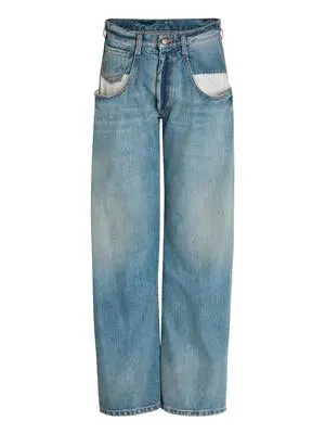 MAISON MARGIELA Exposed-pocket Straight-leg Jeans - Denim