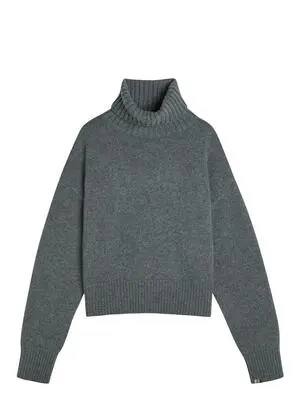 EXTREME CASHMERE X N°434 Crop Xtra Roll-neck Cashmere Jumper - Dark Grey