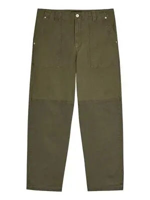 WALES BONNER Brixton Panelled Tapered-leg Trousers - Olive