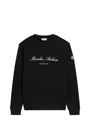 Moncler Logo-embroidered Cotton-blend Sweatshirt - Black