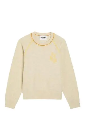 Isabel Marant Loriby Logo Cotton-blend Jumper - Light Grey