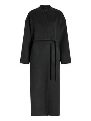 ANINE BING Hunter Belted Wool And Cashmere-blend Coat - Dark Grey