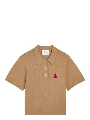 Isabel Marant Althea Logo-appliquéd Cotton-blend Polo Shirt - Camel