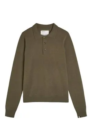 EXTREME CASHMERE X Cashmere-blend Polo Jumper - Dark Green