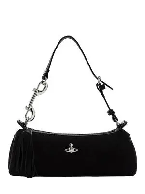VIVIENNE WESTWOOD Cindy Suede Cylinder Bag - Black
