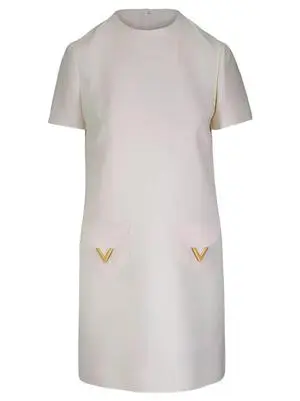 Valentino Garavani Crepe Mini Dress - Neutrals