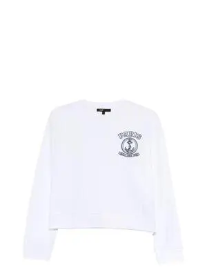 Maje Embroidered-motif Sweatshirt - White