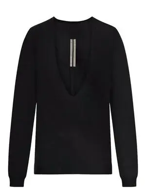 Rick Owens Temple Extreme V-neck Sweater - Black