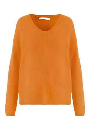 ALLUDE V-neck Sweater - Orange