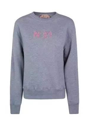 N°21 Crystal-embellished Sweatshirt - Grey