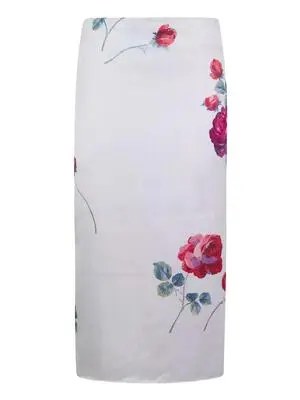 N°21 Floral-print Midi Skirt - White