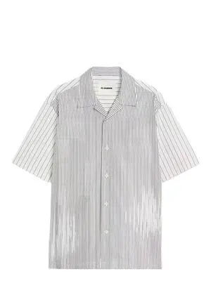 JIL SANDER Striped Short-sleeve Shirt - White