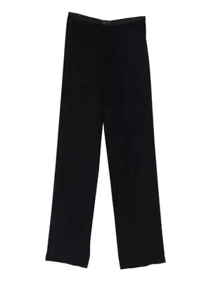 Emporio Armani Satin-trimmed Waist Palazzo Trousers - Black