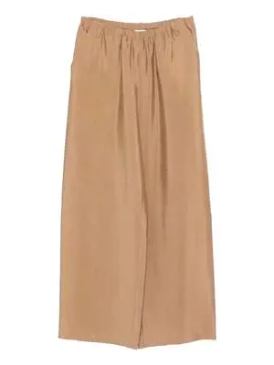 ALYSI Elasticated Palazzo Pants - Brown