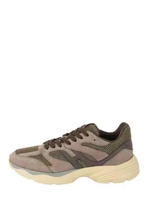 Hogan Logo-appliqué Panelled Sneakers - Brown