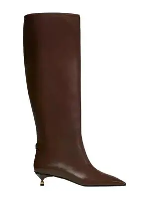 VANDA NOVAK Lisa Knee-high Heeled Boots - Brown