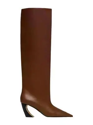 VANDA NOVAK Venus Knee-high Heeled Boots - Brown